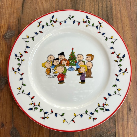 Peanuts | Dining | Peanuts Charlie Brown Christmas Snoopy Dinner Plate The Whole Gang Ceram ...